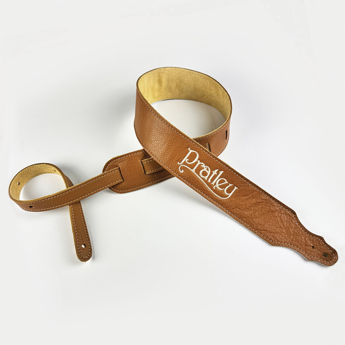 Pratley Caramel Leather Guitar Strap with Suede Backing – Musicians Oasis